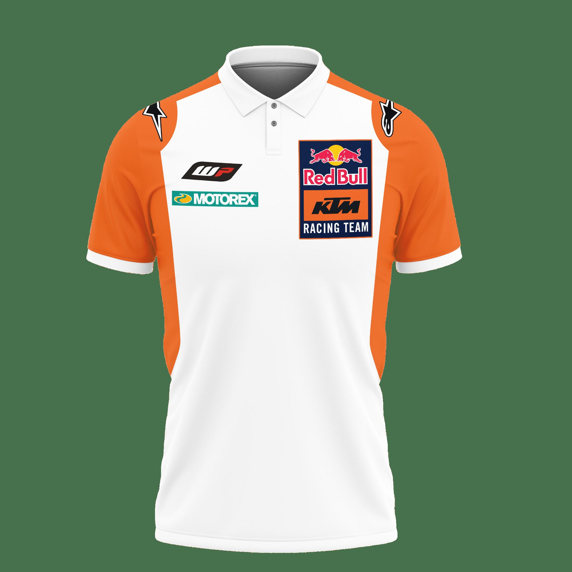 3D Printed Ktm Racing Nth-Nh Polo Shirt Ver 1 (White) - Bluefink