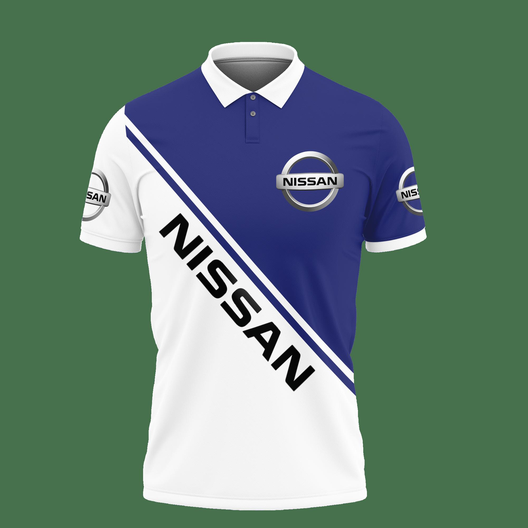 3D Printed Nissan Ttt-Lt Polo Shirt Ver 1 (Blue) - Bluefink