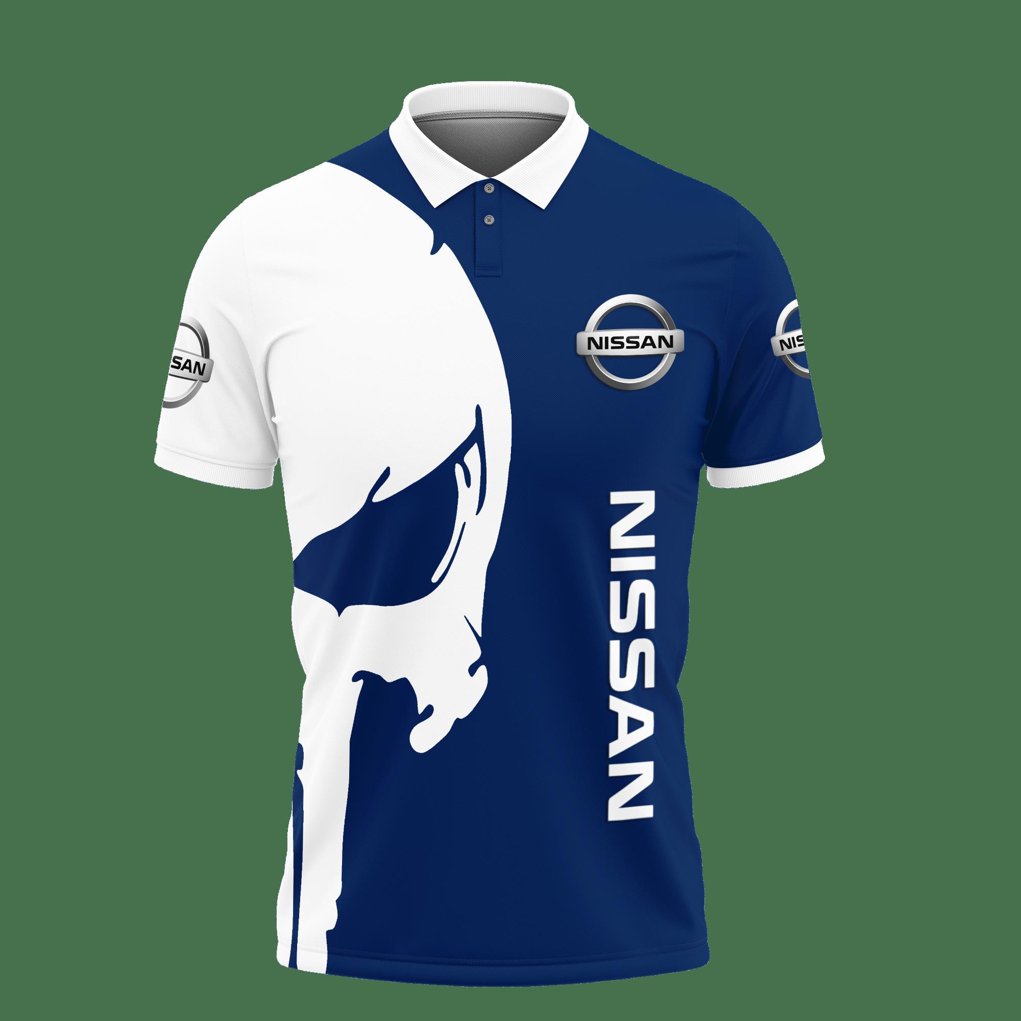 3D Printed Nissan Ttt-Va Polo Shirt Ver 1 (Blue) - Bluefink