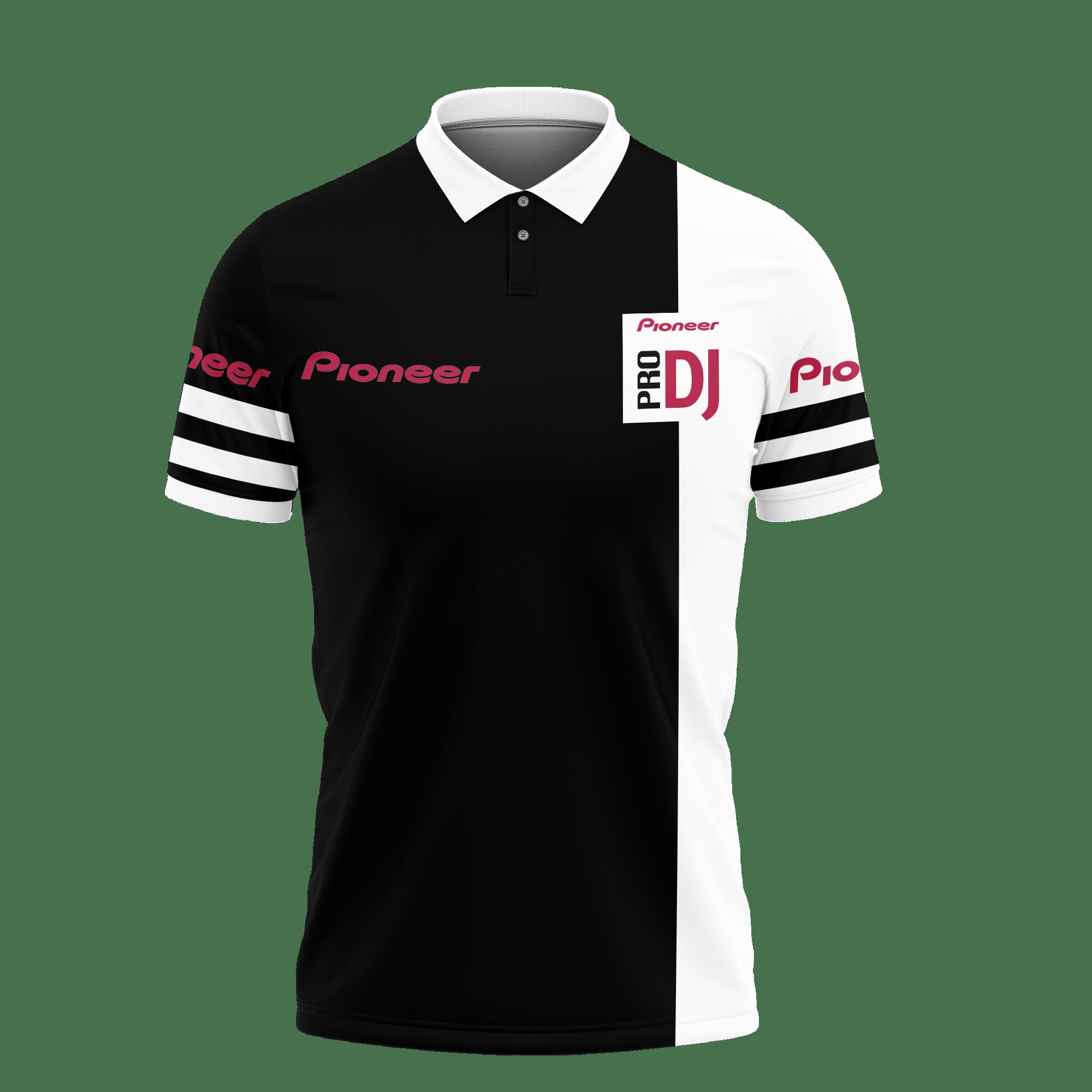 3D Printed Pioneer Dj Nth-Lt Polo Shirt Ver 1 (Black) - Bluefink