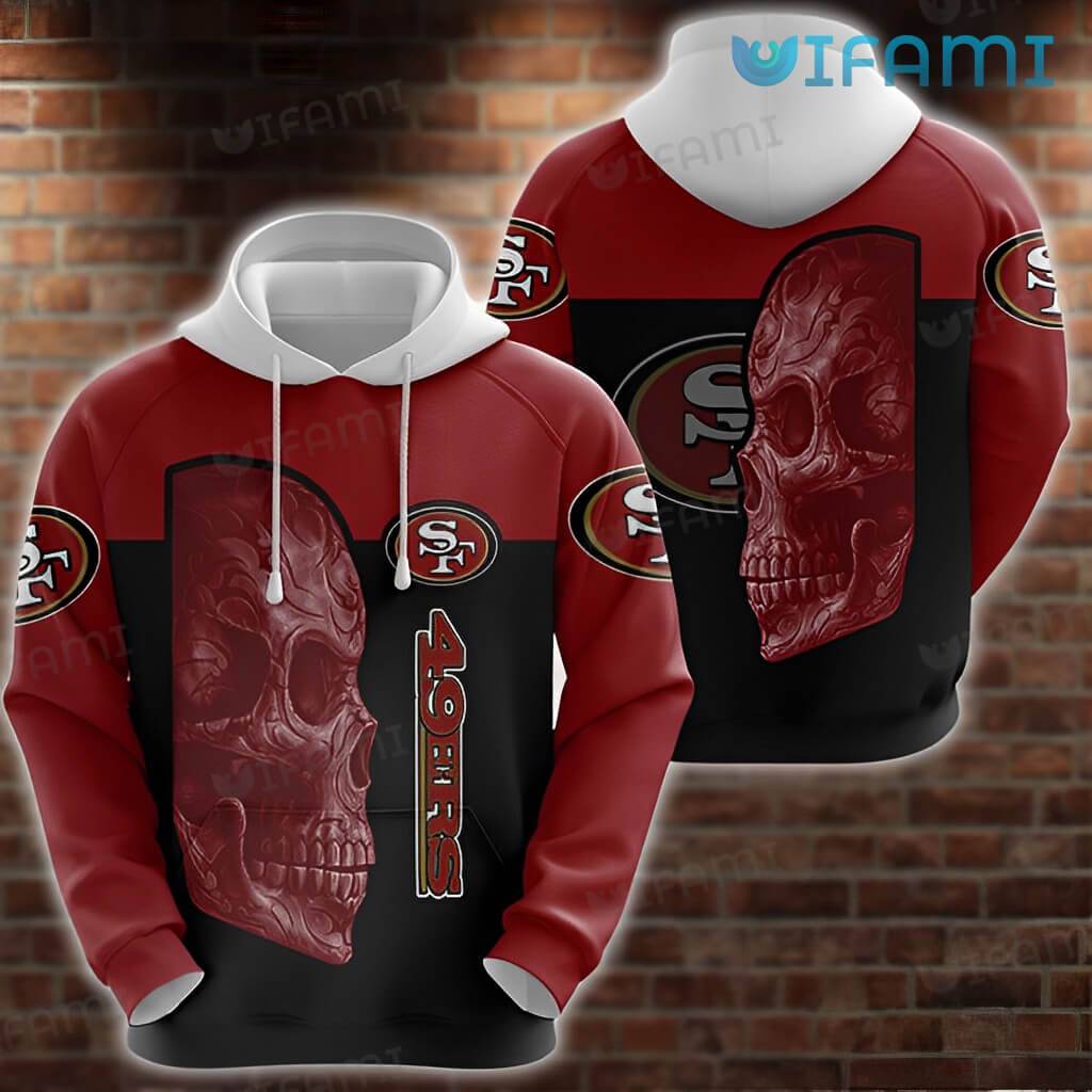 49ers Skull Hoodie 3D Calavera Skull San Francisco 49ers Gift - Bluefink