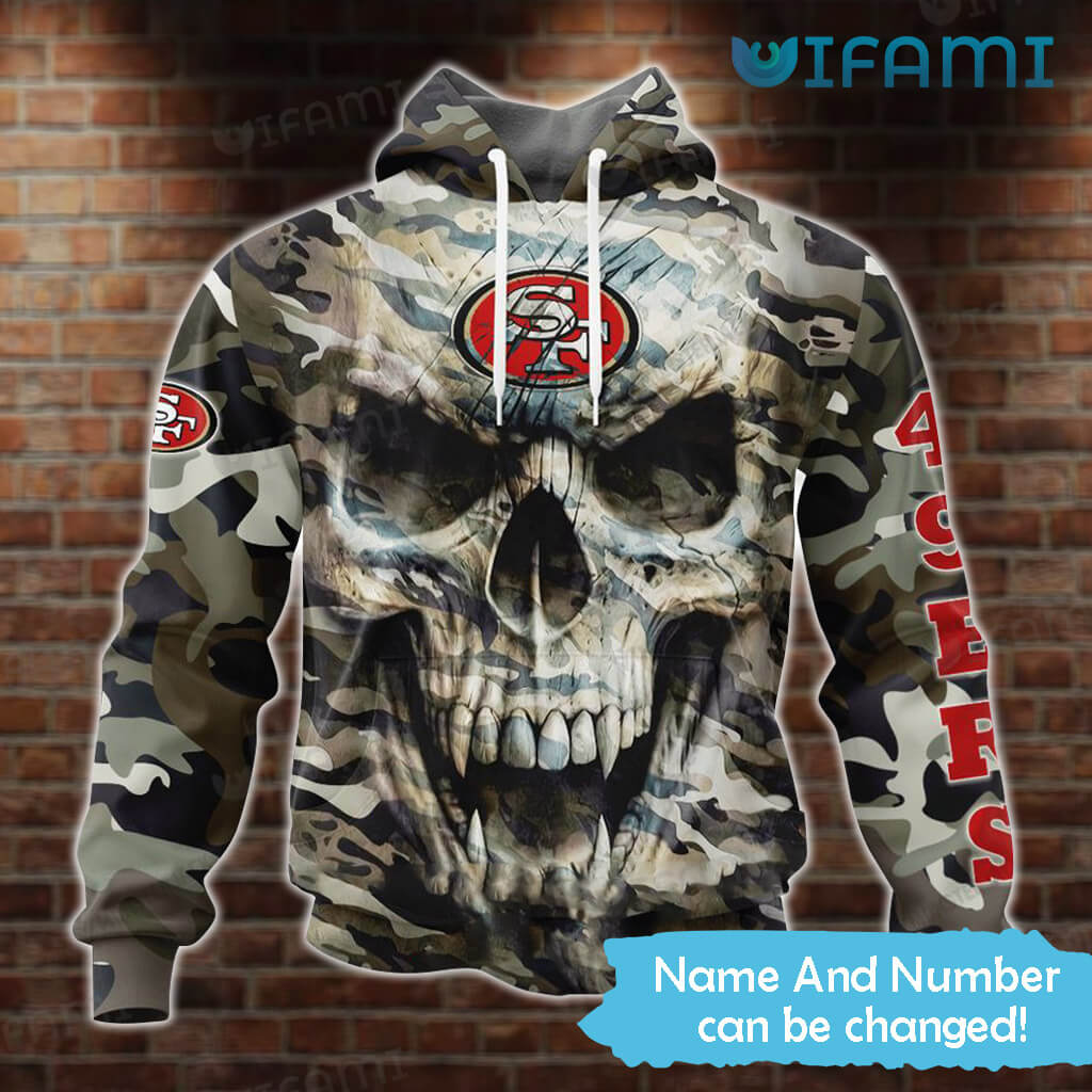 49ers Skull Hoodie 3D Camo Pattern Personalized San Francisco 49ers ...