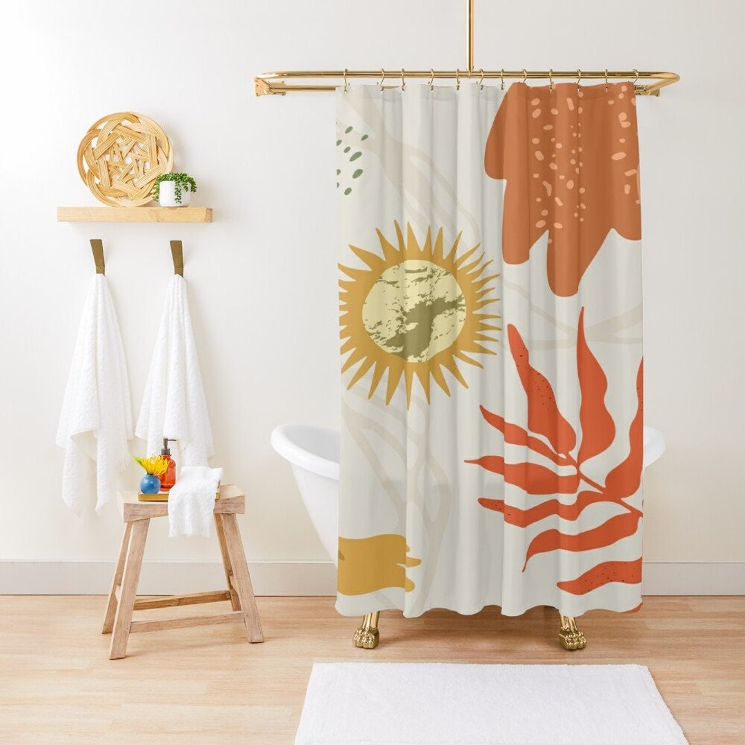 Add A Modern Touch To Your Bathroom With Our Orange Squares Shower ...