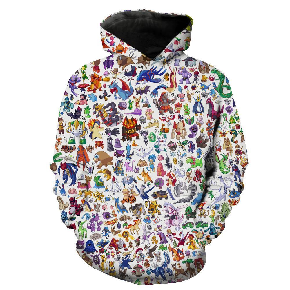All Pokemon All The Pokemon Hoodie 3D - Bluefink