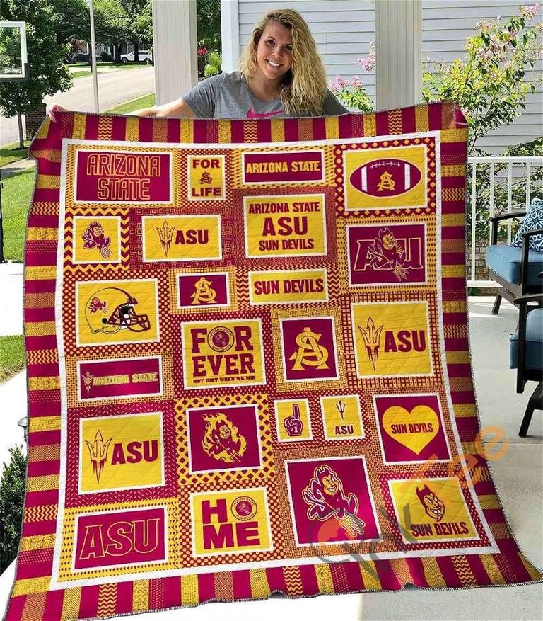 Arizona State Sun Devils Quilt Blanket Bedding Set - Bluefink