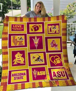Arizona State Sun Devils Quilt Blanket Bedding Set - Bluefink
