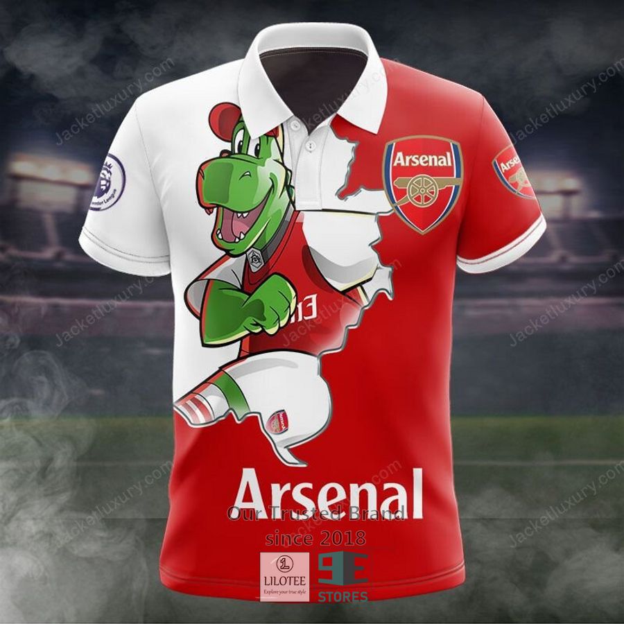 Arsenal FC Red White Scratch Mascot Polo Shirt - Bluefink