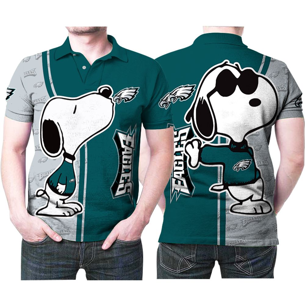 Art Snoopy Kiss Philadelphia Eagles Logo 3D All Over Print Polo Shirt ...