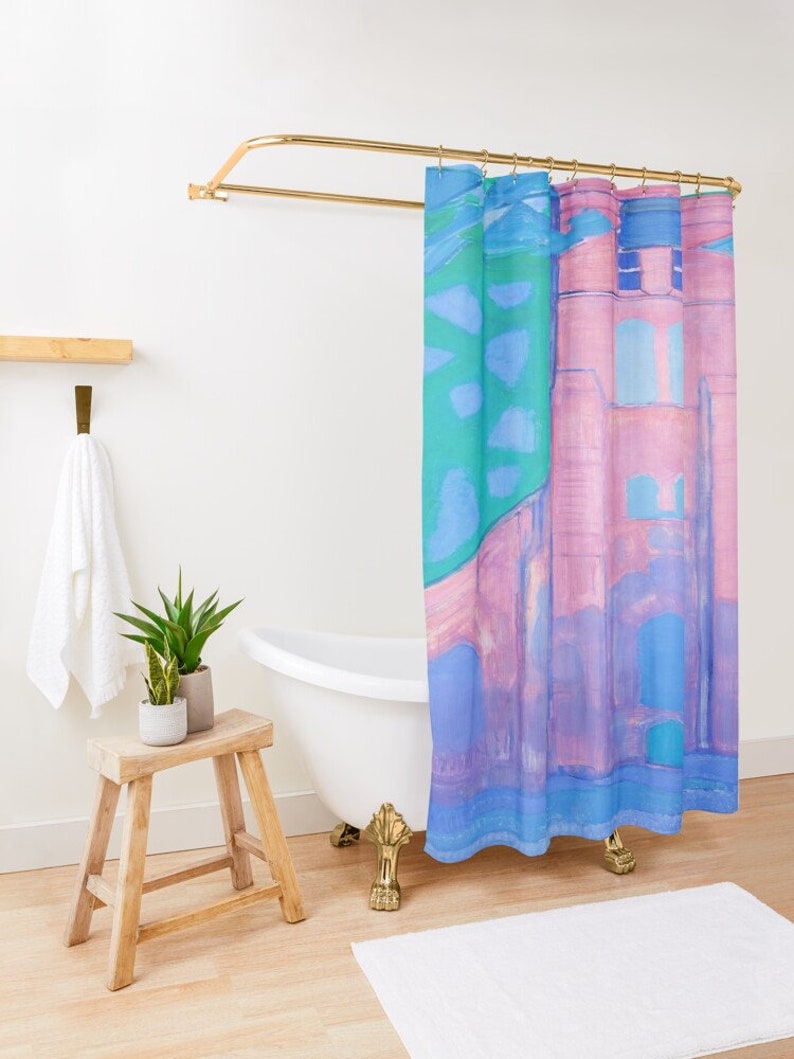 Artistic Personalized Shower Curtain With Church Tower At Domburg, Piet ...