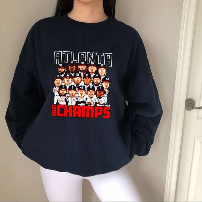 Atlanta Braves Team Cartoon 2021 Champs T-Shirt - Bluefink