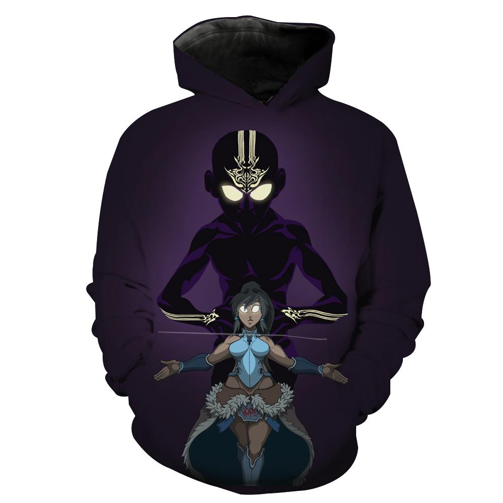 Avatar The Last Airbender Aang And Korra Avatar State Hoodie 3D - Bluefink