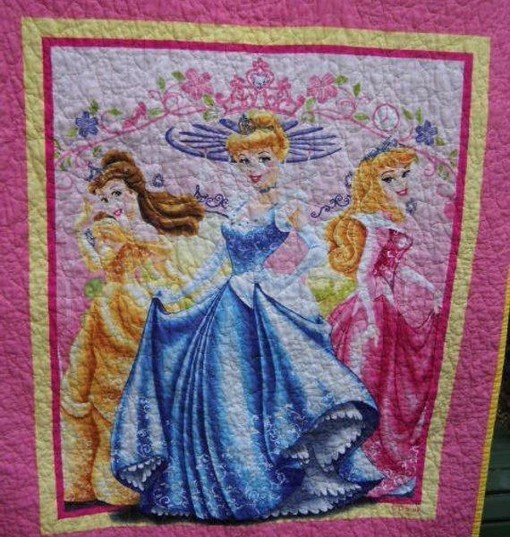 Beautiful Disney Princesses Fabric Quilt Blanket Bedding Set - Bluefink