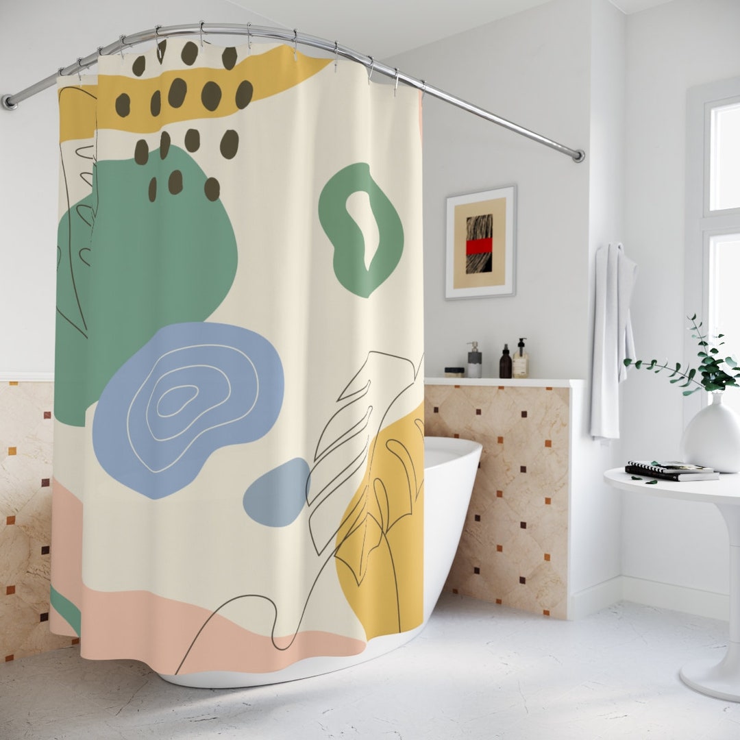 Boho Abstract Pattern Shower Curtain - Warm Earthy Colors For A ...