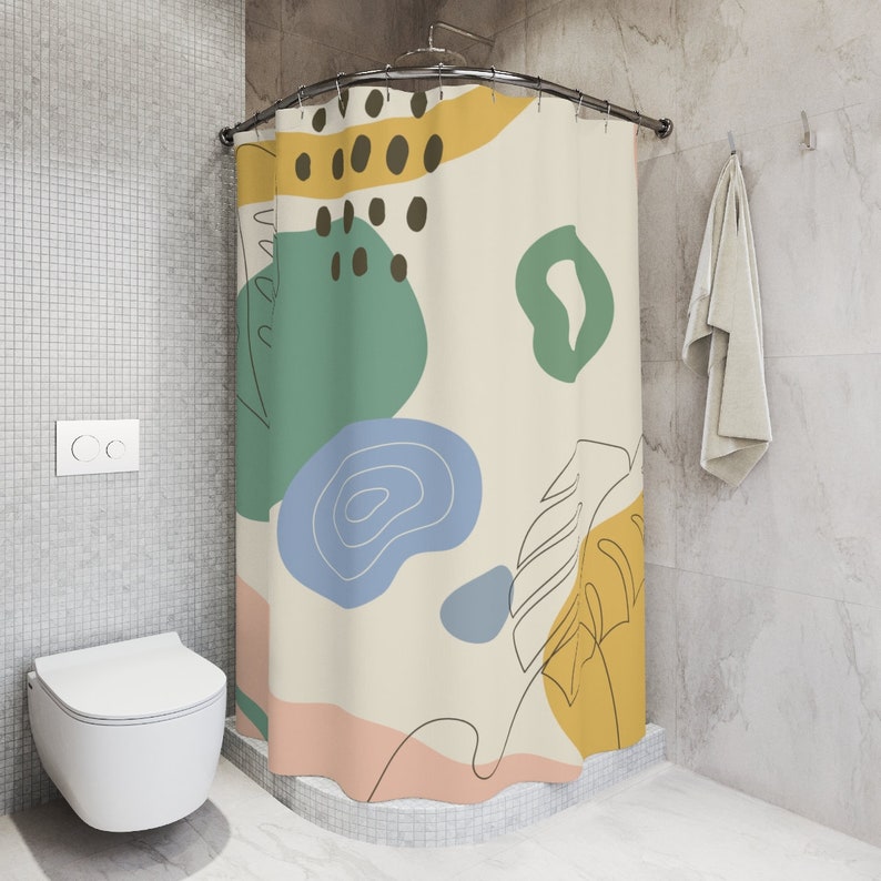 Boho Abstract Pattern Shower Curtain - Warm Earthy Colors For A ...