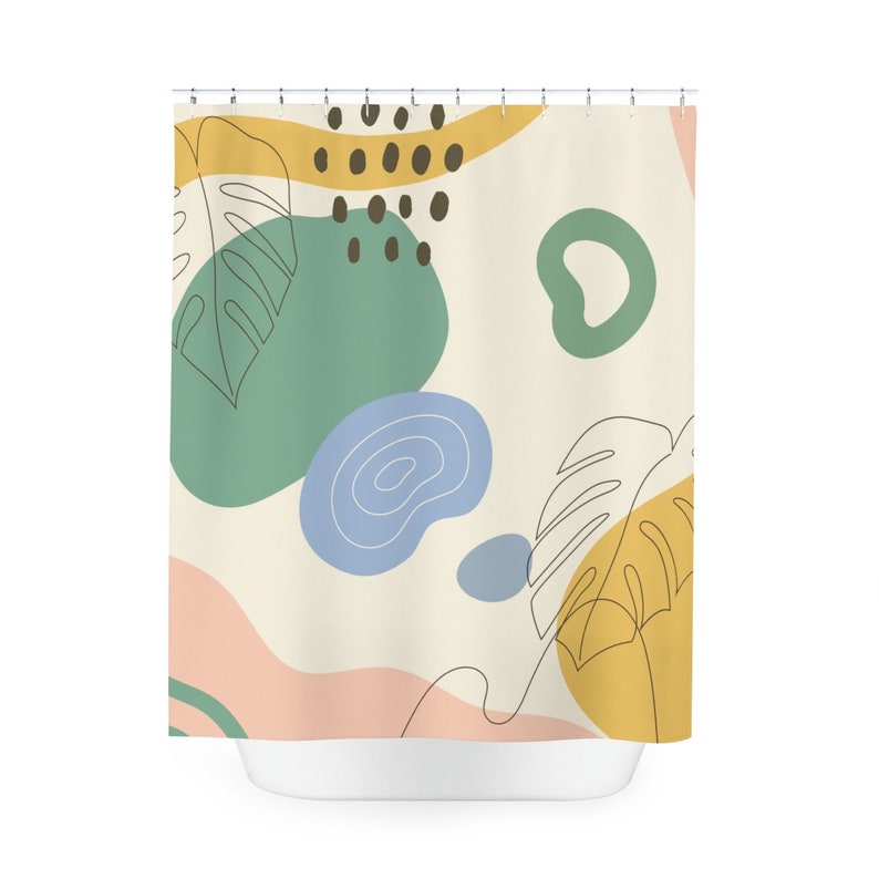 Boho Abstract Pattern Shower Curtain - Warm Earthy Colors For A ...