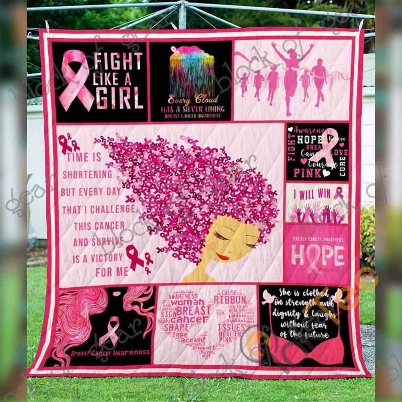 Breast Cancer Warrior Blanket 2 Quilt - Bluefink