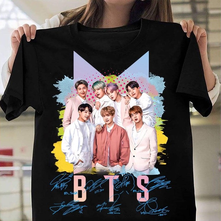 Bts Members Signature Shirt - Bluefink