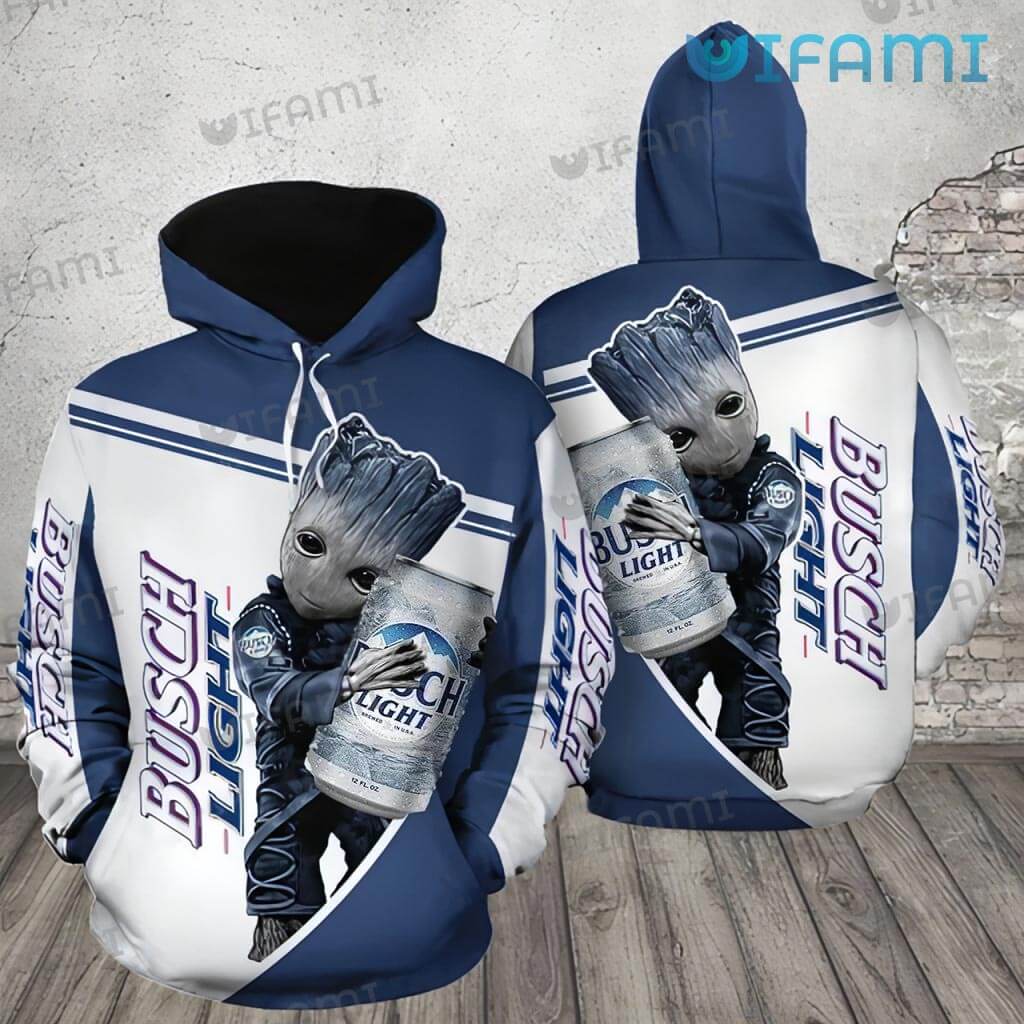 Busch Light Hoodie 3D Groot Beer Lovers Gift - Bluefink