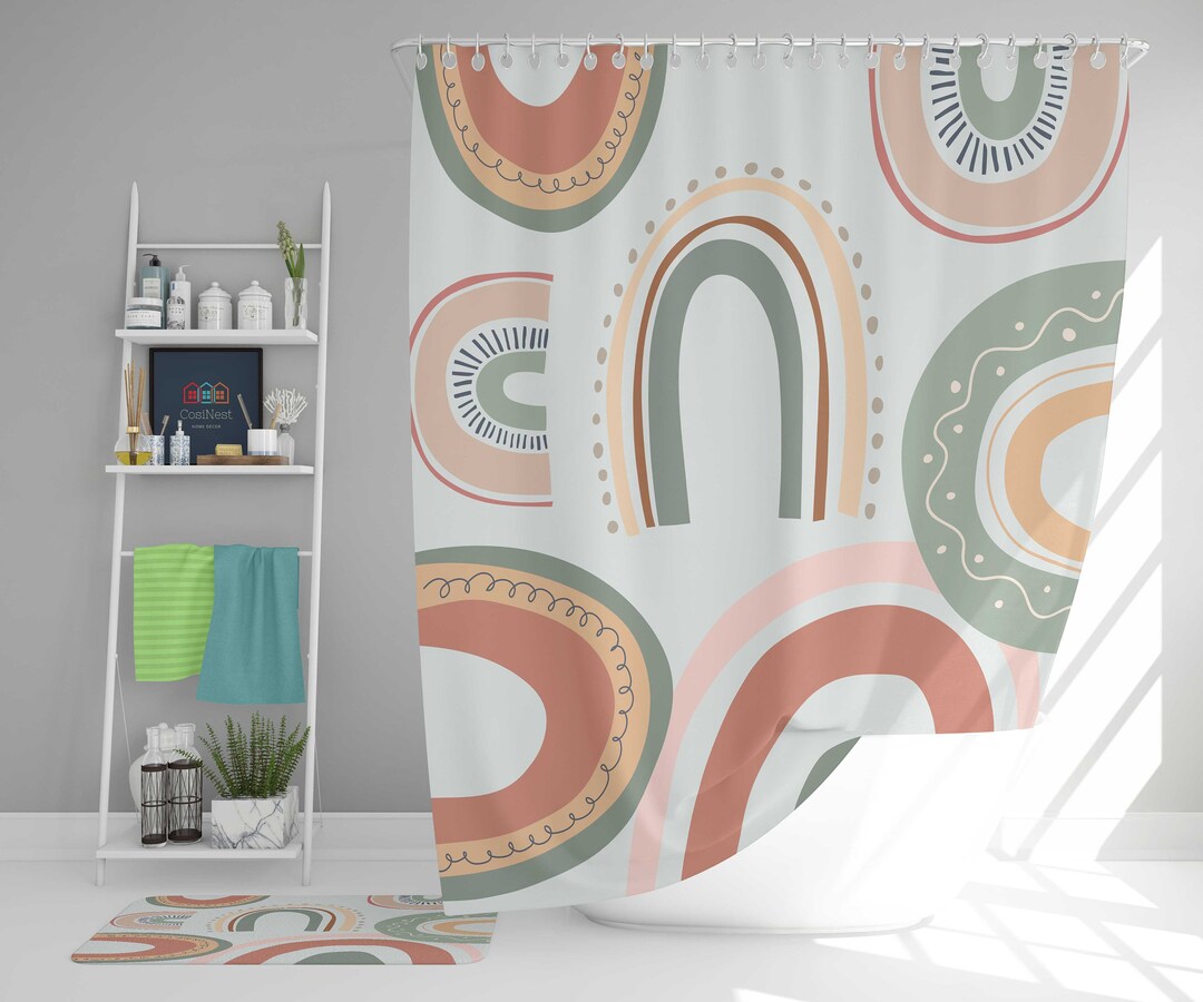 Colorful Rainbow Shower Curtain, Sky Dreamy Landscape, House Warming ...