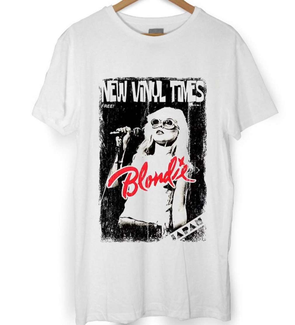 Debbie Harry Blondie Vinyl Times Cotton White T-Shirt - Bluefink
