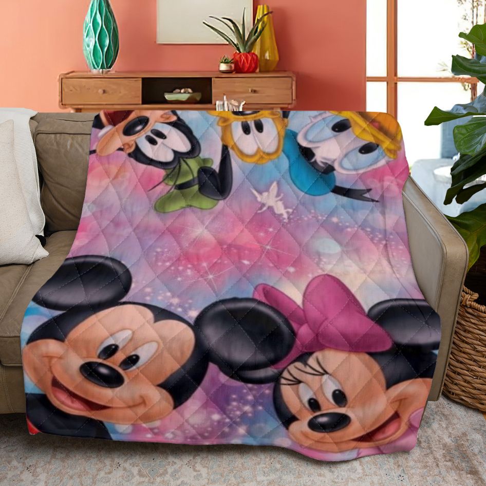 Disney Characters Quilt Blanket Bedding Set, Funny Disney Characters ...