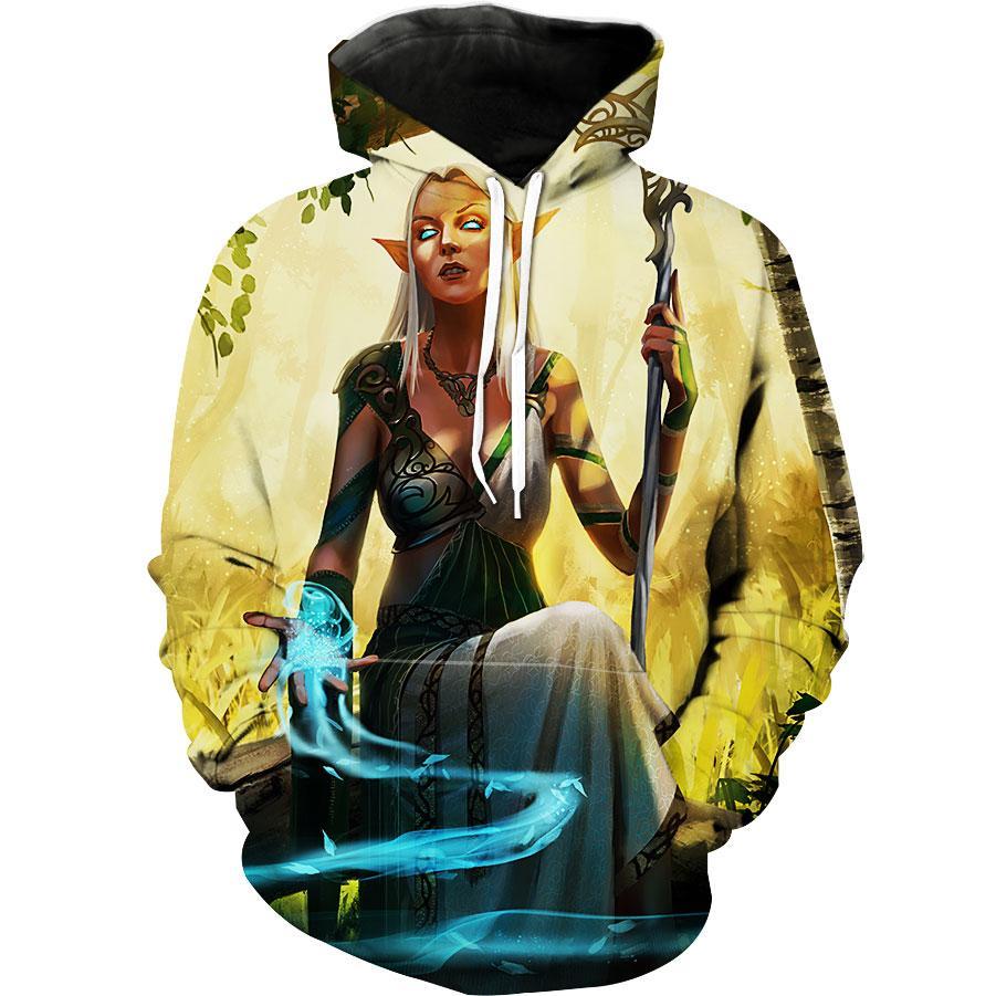 Elf Magic High Fantasy Elf Hoodie 3D - Bluefink