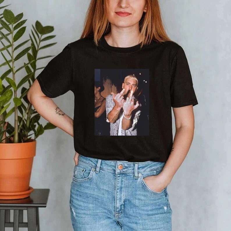 Eminem Middle Finger T-Shirt - Bluefink