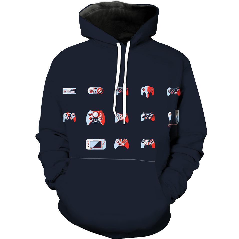 Evolution Of The Game Controller Nintendo Playstation Xbox Hoodie 3D ...