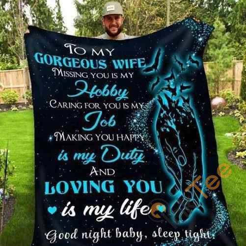 Family To Wife Missing You Quilt Blanket Bedding Set - Bluefink