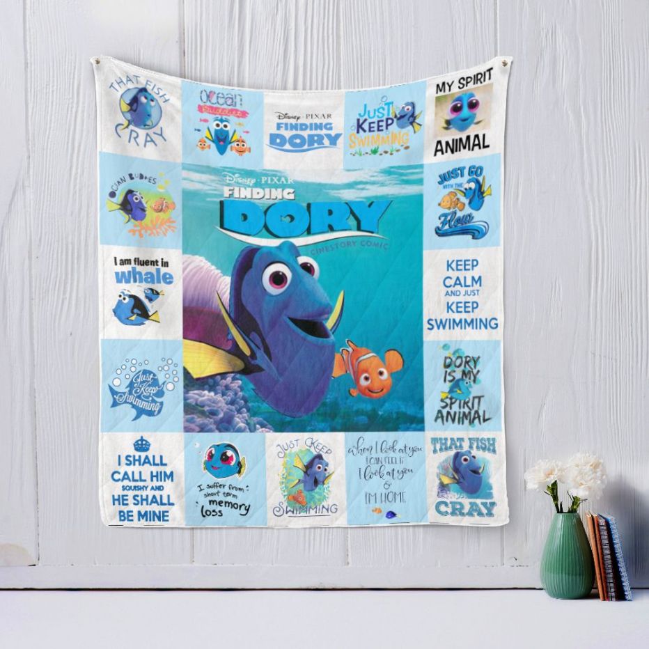 Finding Dory Pixar Cartoon Quilt Blanket Bedding Set - Bluefink
