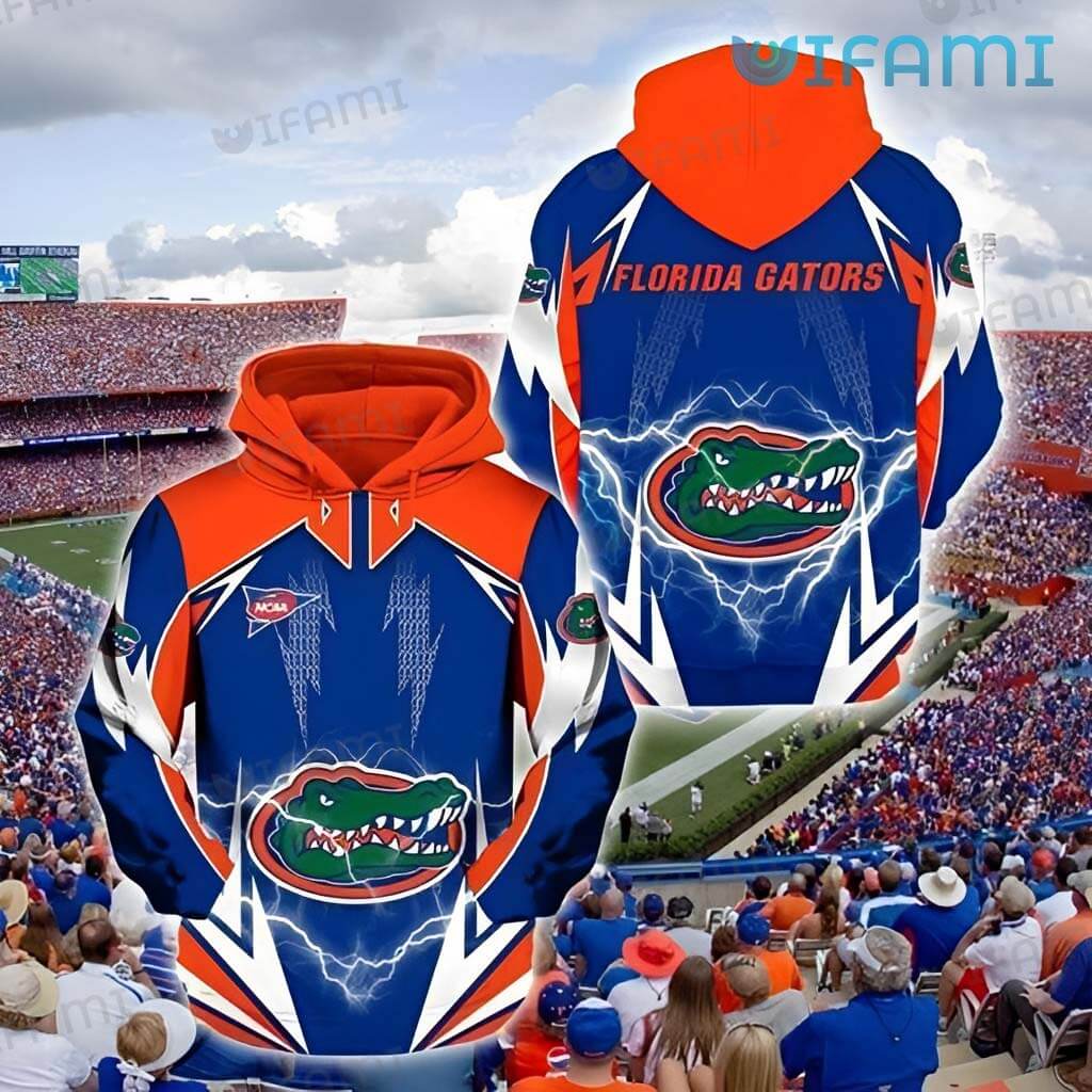 Florida Gators Hoodie 3D Lightning Logo Gators Gift - Bluefink