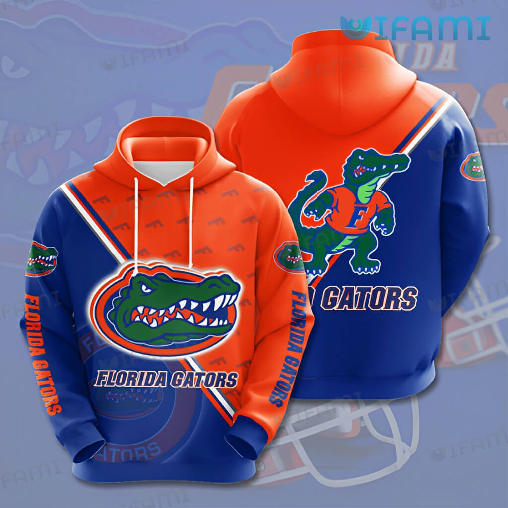 Florida Gators Hoodie 3D Orange Blue Logo Gators Gift - Bluefink