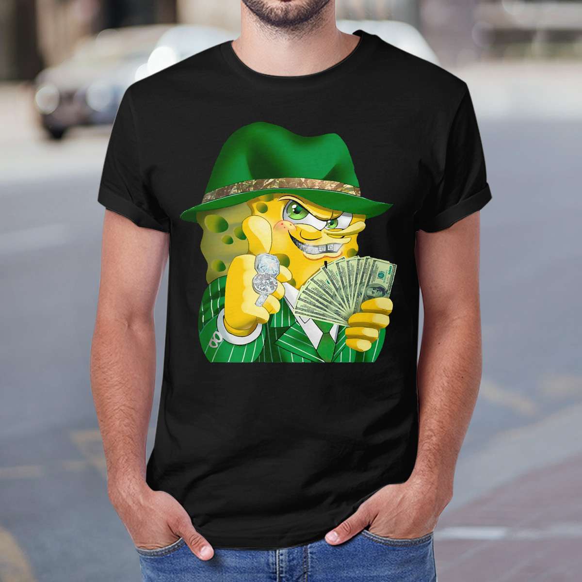 Gangster Spongebob, Funny Essential T-Shirt - Bluefink