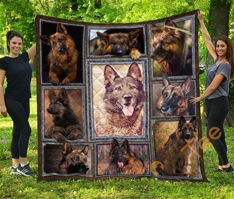 German Shepherd Quilt Blanket Bedding Set - Bluefink