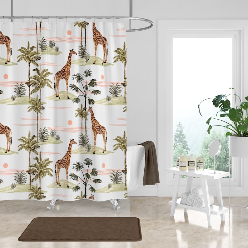 Giraffe Shower Curtain Optional Set - Bluefink