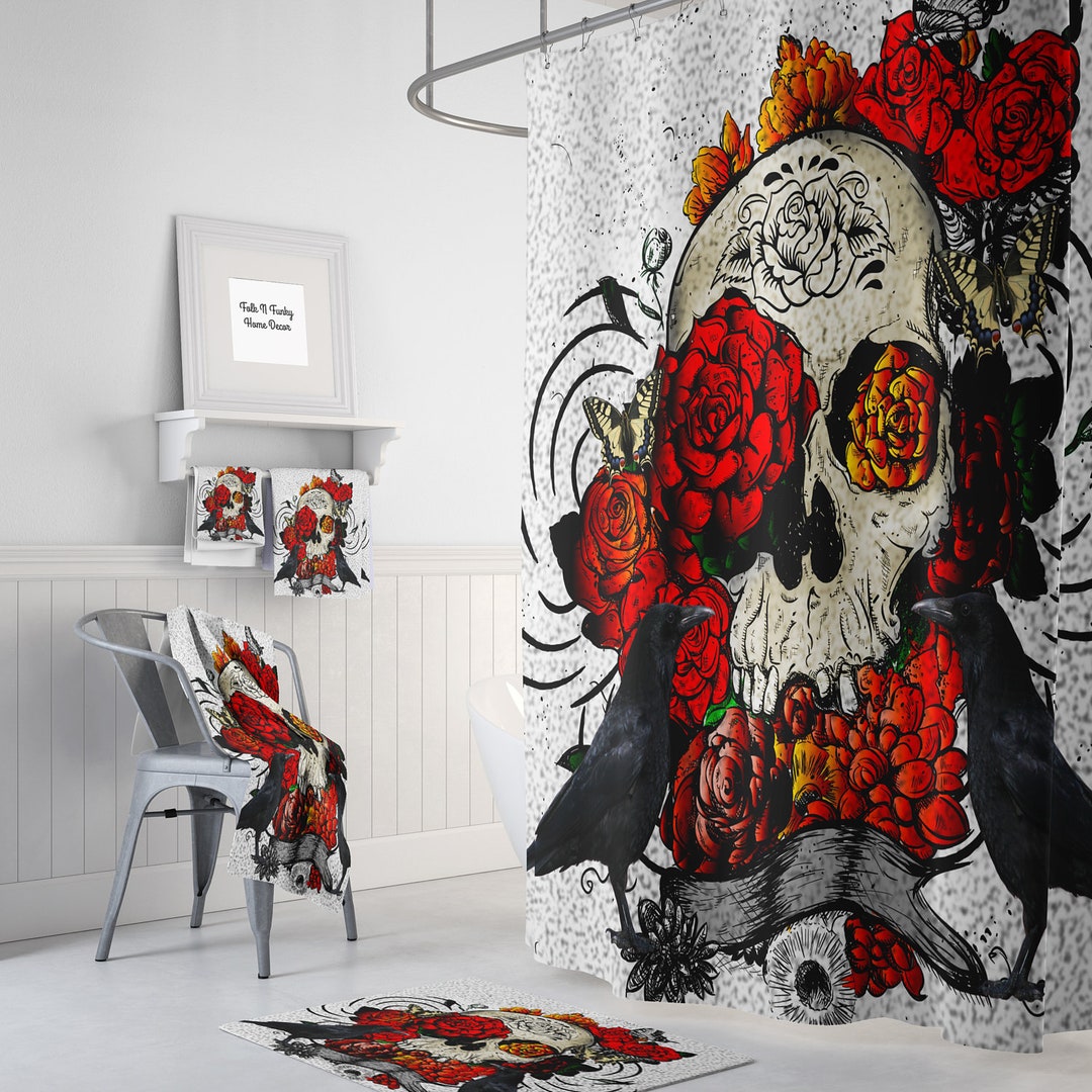 Gothic Skull Shower Curtain - Bluefink