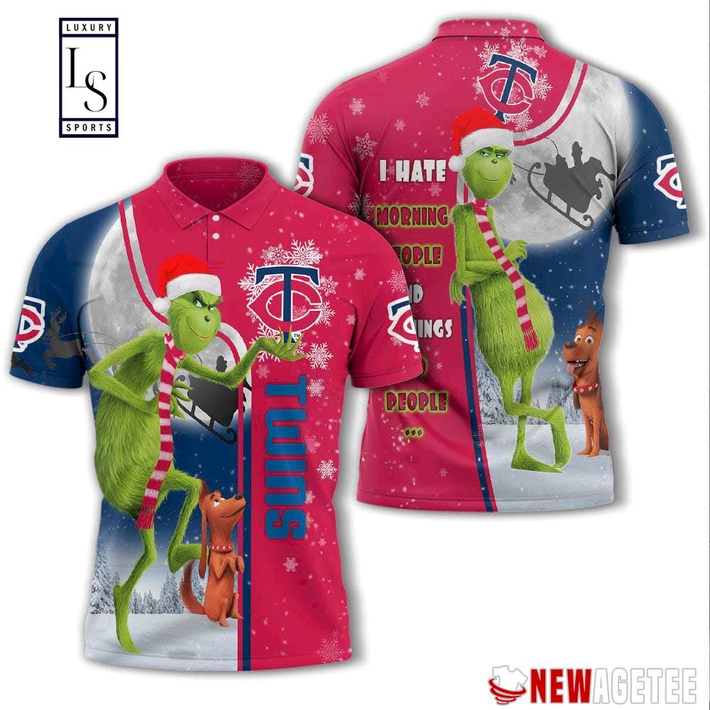 Grinch Stole Minnesota Twins in Christmas Polo Shirt - Bluefink