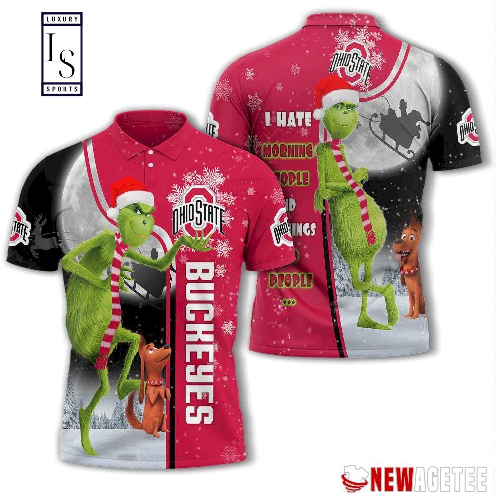 Grinch Stole Ohio State Buckeyes in Christmas Polo Shirt - Bluefink