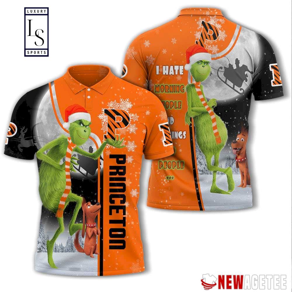 Grinch Stole Princeton Tigers in Christmas Polo Shirt - Bluefink