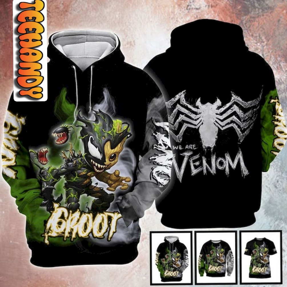 Groot Venom 3D Hoodie - Bluefink