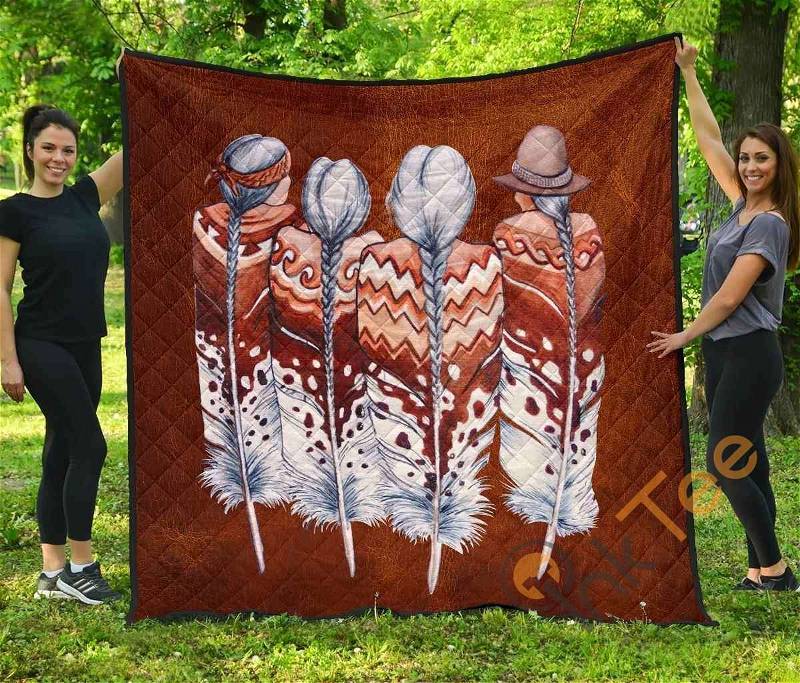Hippie Native American Premium Quilt with 2 Pillowcases - Bluefink