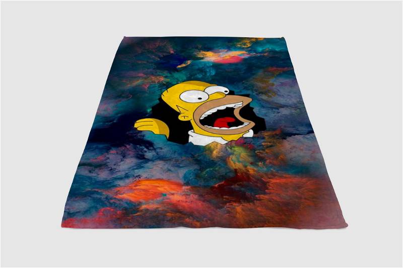 Homer Simpson Sherpa Fleece Blanket Gifts for Family - Bluefink