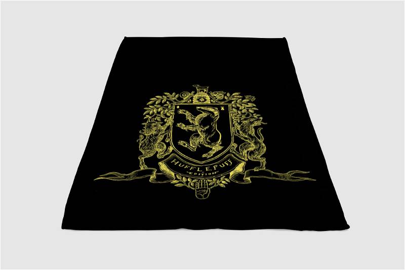 Hufflepuff Logo Outline Harry Potter Sherpa Fleece Blanket Gifts for ...