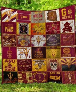 Arizona State Sun Devils Quilt Blanket Bedding Set - Bluefink
