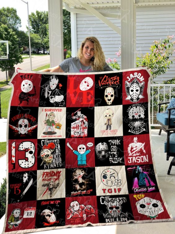 Jason TGIF Friday The 13th Collection Quilt Blanket Bedding Set - Bluefink