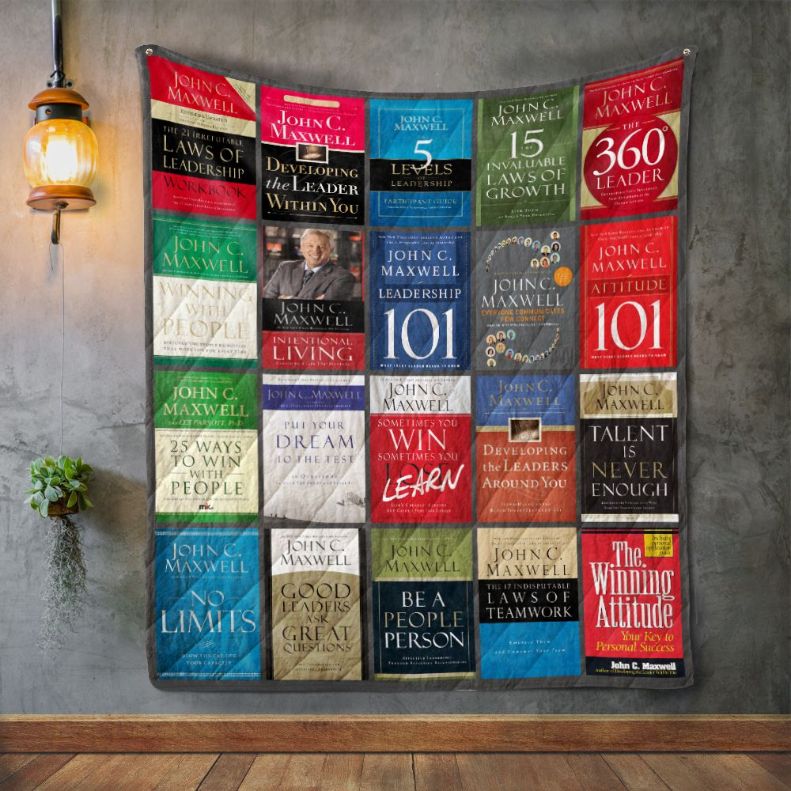 John C. Maxwell Books Quilt Blanket - Bluefink