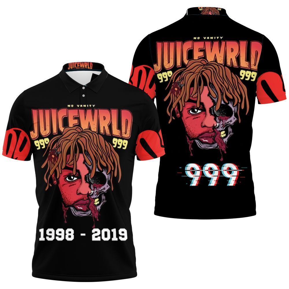 Juice Wrld 999 Pop Half Skull 3D All Over Print Polo Shirt - Bluefink