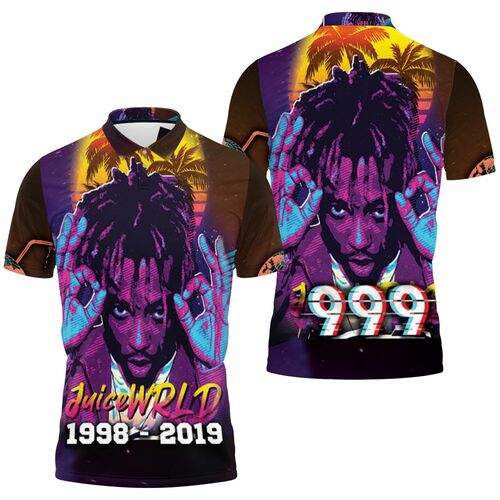 Juice Wrld 999 Rap Pop Neon Style 3D All Over Print Polo Shirt - Bluefink