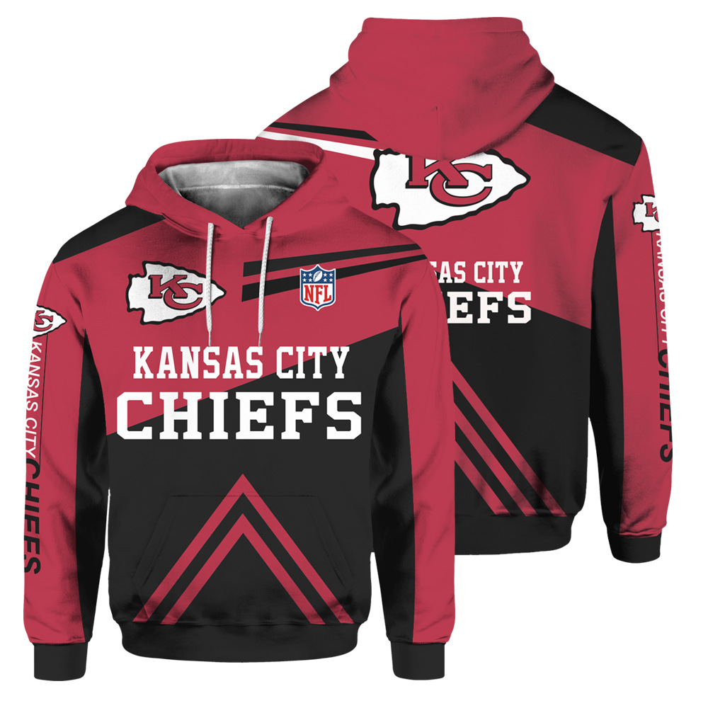 Kansas City Chiefs Hoodie Cute Long Sleeve Zip Hoodie for Fans - Bluefink