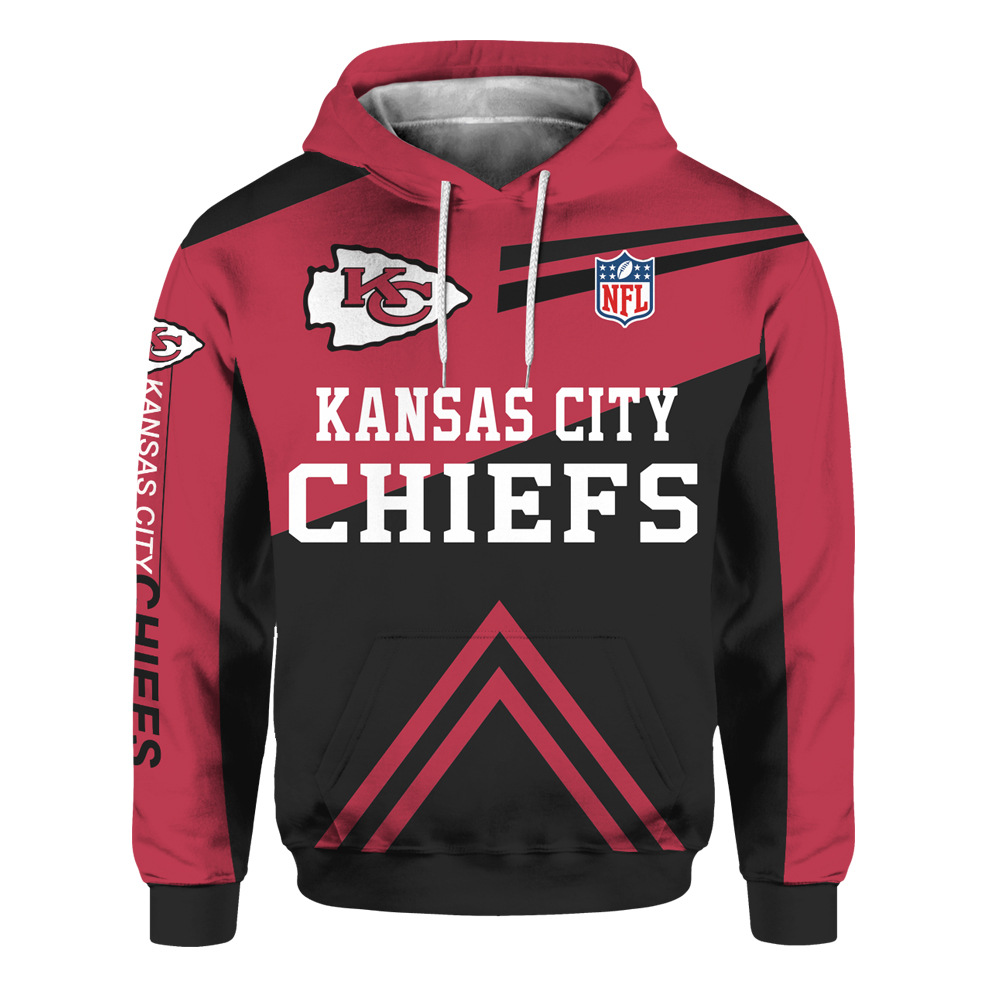 Kansas City Chiefs Hoodie Cute Long Sleeve Zip Hoodie for Fans - Bluefink